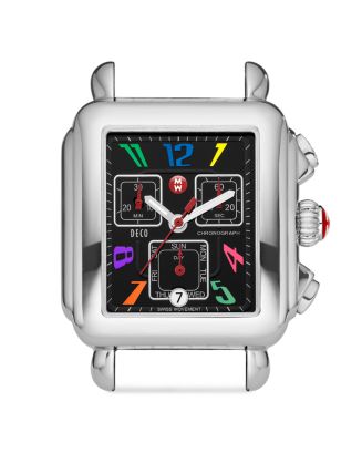 MICHELE Carousel Black Dial Deco Day Watch, 33mm | Bloomingdale's