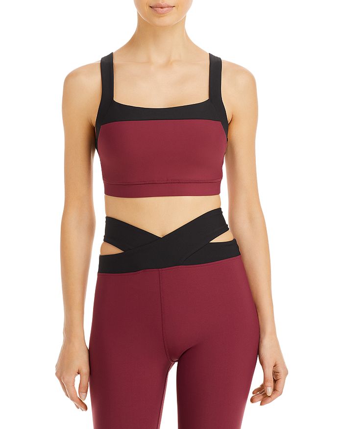 AQUA Colorblocked Low Impact Sports Bra - 100% Exclusive | Bloomingdale's