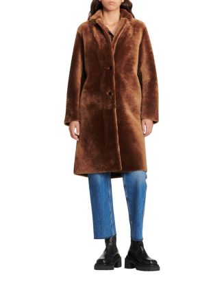 Sandro Sticky Shearling Coat | Bloomingdale's