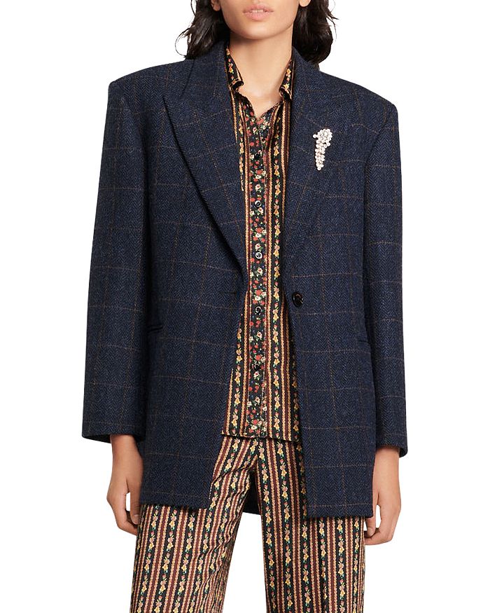 Sandro Alto Checkered Jacket | Bloomingdale's