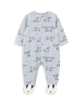 Little Me Boys' Velour Puppy Print Footie - Baby | Bloomingdale's