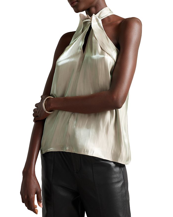 Ted Baker Rosebel Twist Neck Ruffle Top | Bloomingdale's