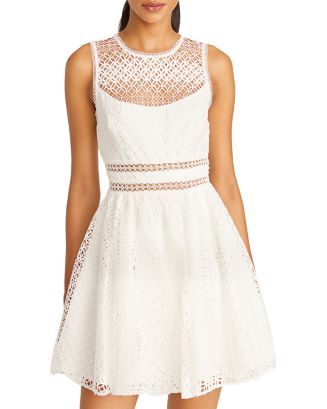 ML Monique Lhuillier Sleeveless Lace Mini Dress | Bloomingdale's