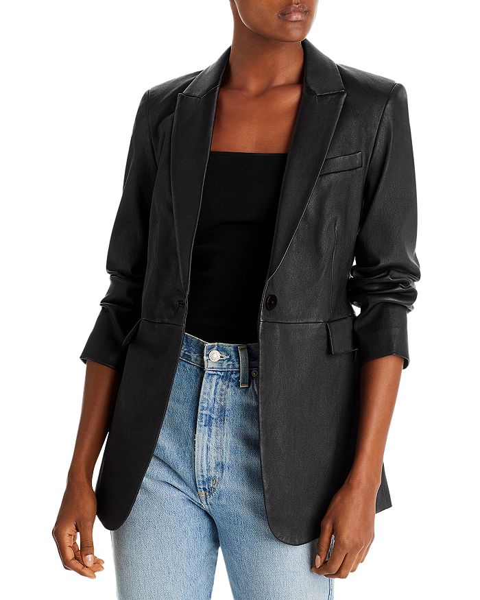 Theory Leather Blazer | Bloomingdale's