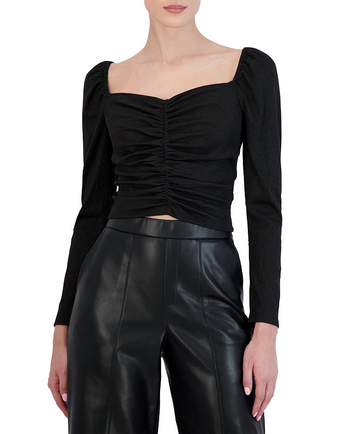 BCBGMAXAZRIA Ruched Knit Top | Bloomingdale's