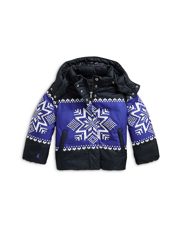 Ralph Lauren Girls' Snowflake-Print Water-Repellent Down Jacket ...