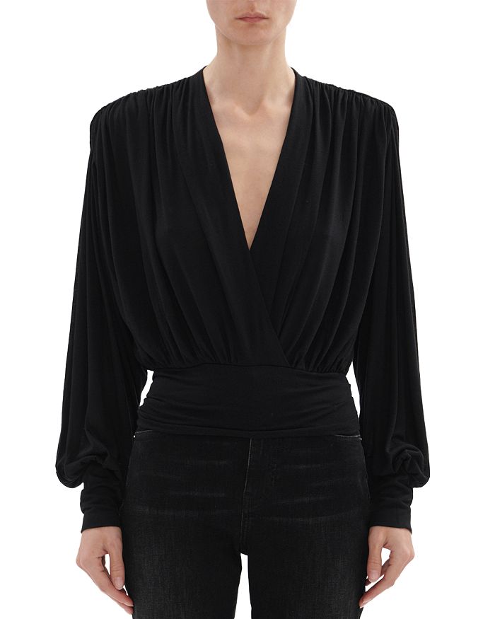 IRO Barba Crossover Ruched Top | Bloomingdale's