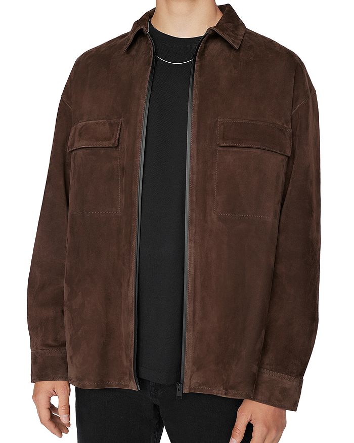 FRAME Modern Suede Zip Front Jacket | Bloomingdale's