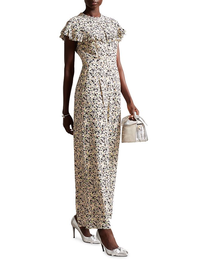 Ted Baker Brigidd Floral Print Capelet Jumpsuit | Bloomingdale's