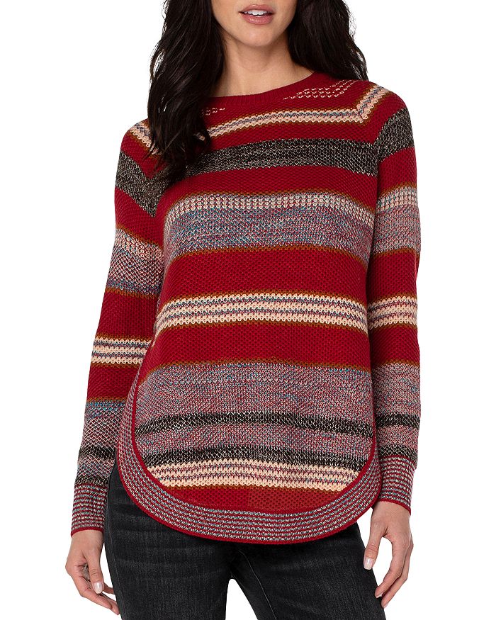 Liverpool Los Angeles Stripe Raglan Sleeve Sweater | Bloomingdale's