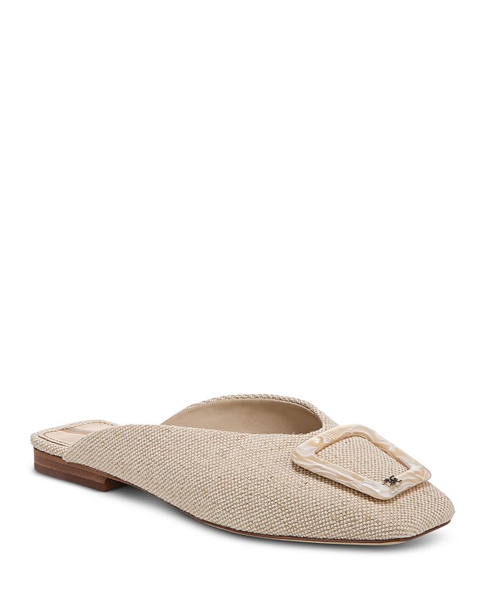 Sam Edelman Women's Lin Square Toe Logo Buckle Mules | Bloomingdale's