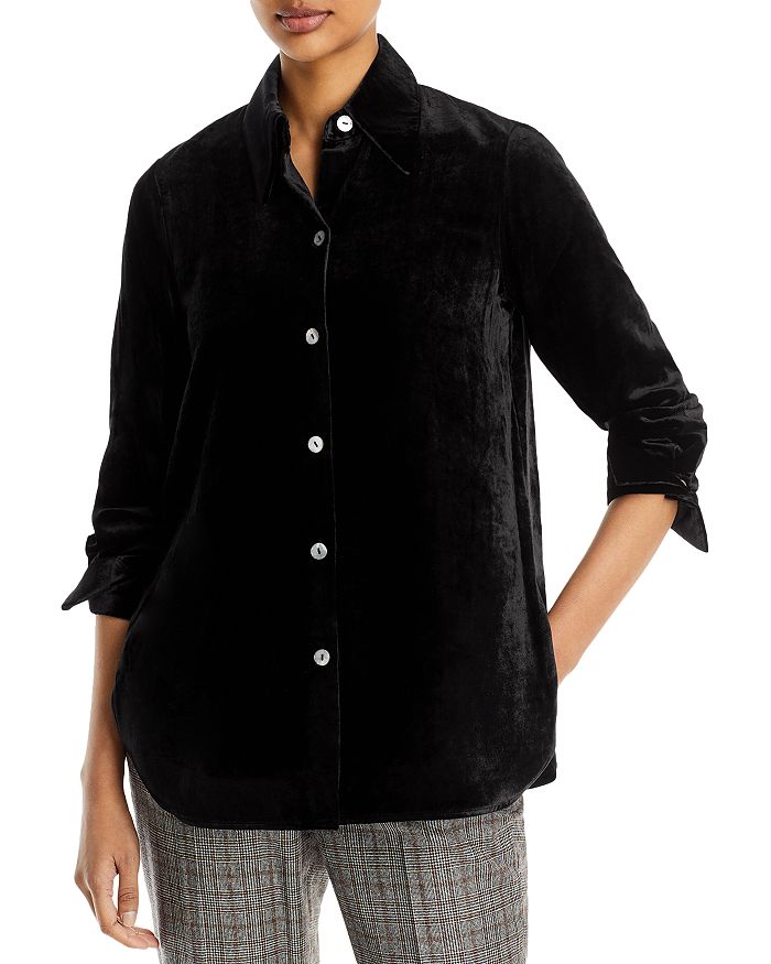 Vince Velvet Button Down Blouse | Bloomingdale's