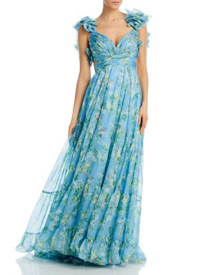 Click here for Mac Duggal Womens Ruffle Tiered Floral Cut-Out Chi... prices