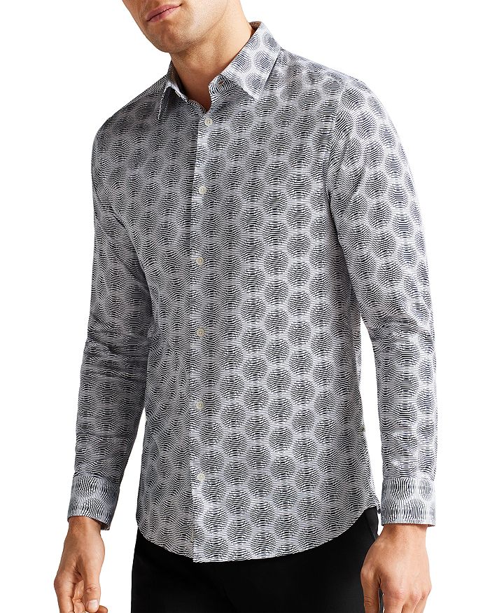 Ted Baker Pearse Long Sleeve Circle Geometric Stretch Shirt ...