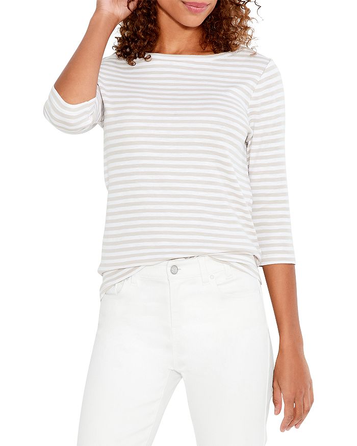 NZT NIC+ZOE NIC+ZOE Striped Boat Neck Tee | Bloomingdale's