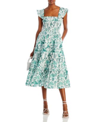 Aqua Calypso Tiered Smocked Dress