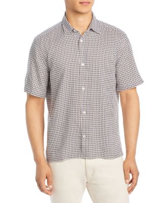 BOSS Leno Geo Print Button Down Shirt | Bloomingdale's