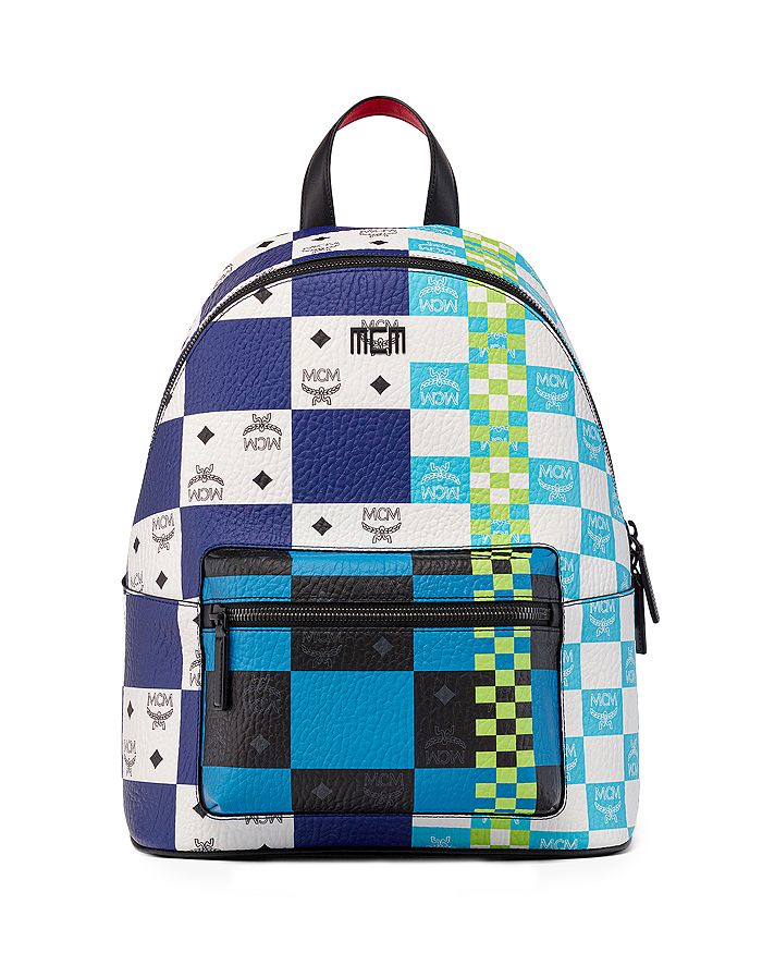 MCM Stark Checkerboard Faux Leather Backpack | Bloomingdale's