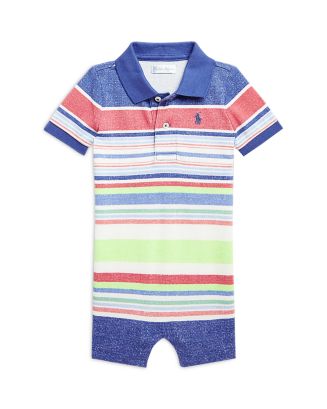 Ralph Lauren Polo Boys' Striped Cotton Mesh Polo Shortall - Baby ...