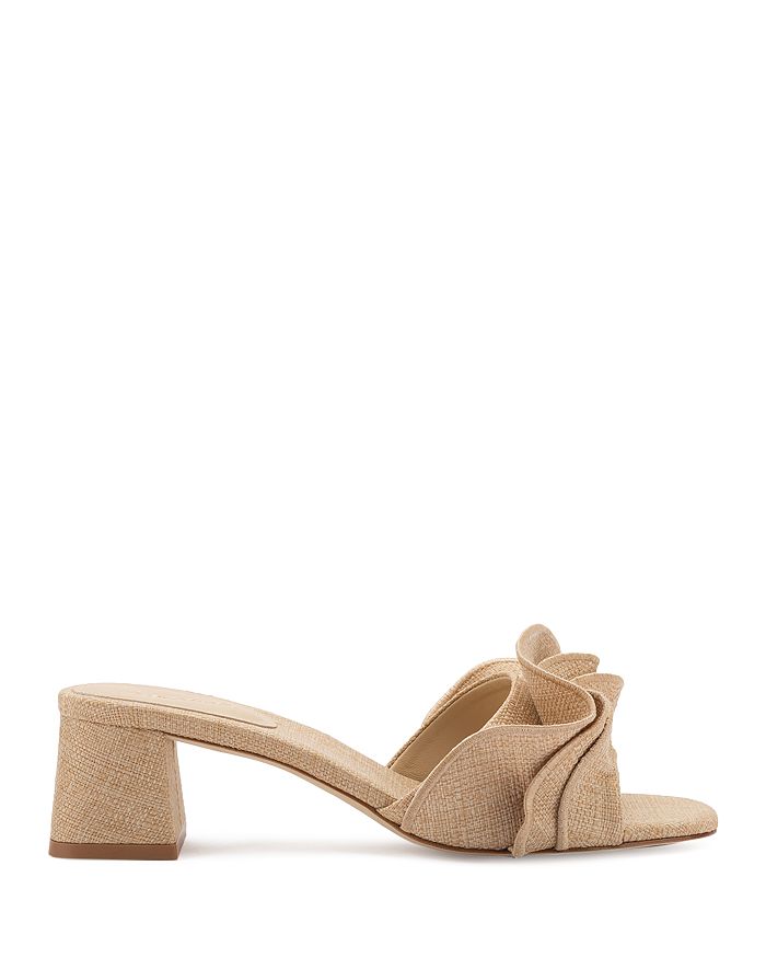 Larroudé Women's Brigitte Ruffle Slip On High Heel Sandals | Bloomingdale's