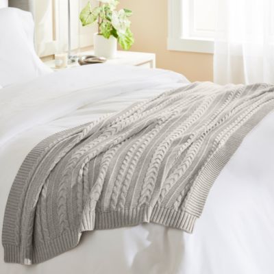 Boll & Branch Chunky Cable Knit Throw Blanket | Bloomingdale's