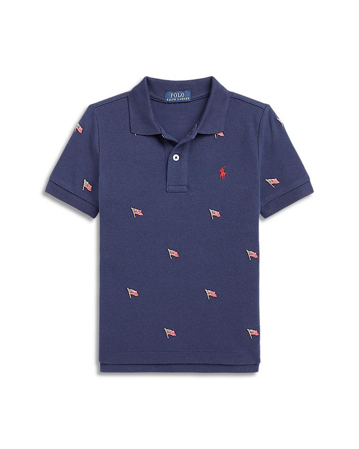 Ralph Lauren Boys' Flag Embroidered Cotton Mesh Polo Shirt - Little Kid ...