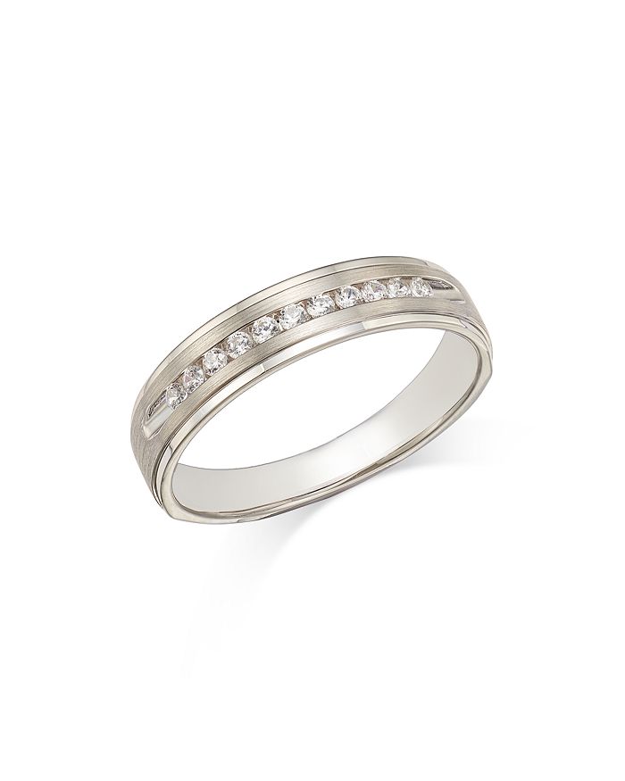 Bloomingdale's Men's Channel Set Diamond Bands in 14K White Gold, 0.25 ...