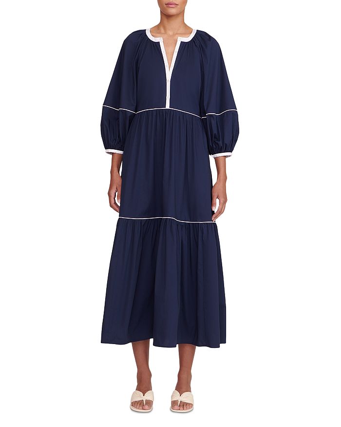 STAUD Demi Tiered Midi Dress | Bloomingdale's