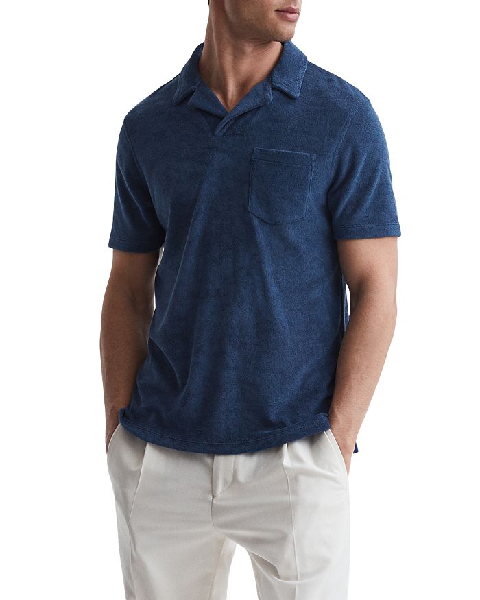 REISS Caicos Terry Open Collar Polo Shirt | Bloomingdale's