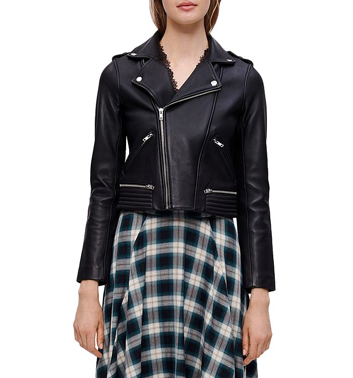 Maje Basaltm Leather Biker Jacket | Bloomingdale's