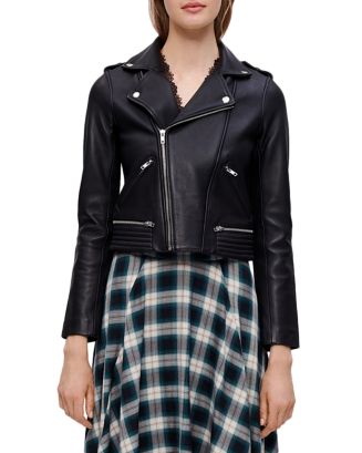 Maje Basaltm Leather Biker Jacket | Bloomingdale's