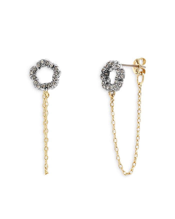 COACH Signature Pavé Tea Rose Swag Earrings | Bloomingdale's