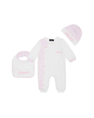 Versace Unisex Logo Print Playsuit, Hat & Bib Set - Baby | Bloomingdale's
