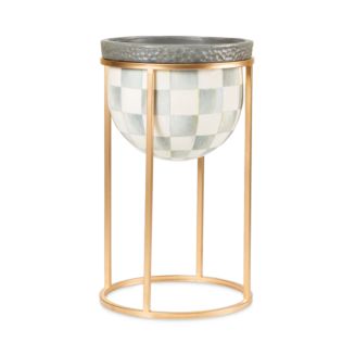MacKenzie-Childs Sterling Check Plant Stand, Short | Bloomingdale's