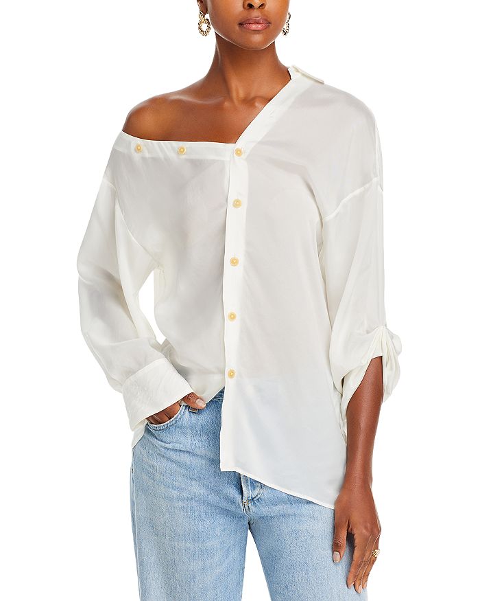 A.W.A.K.E. MODE Button Front Shirt Top | Bloomingdale's