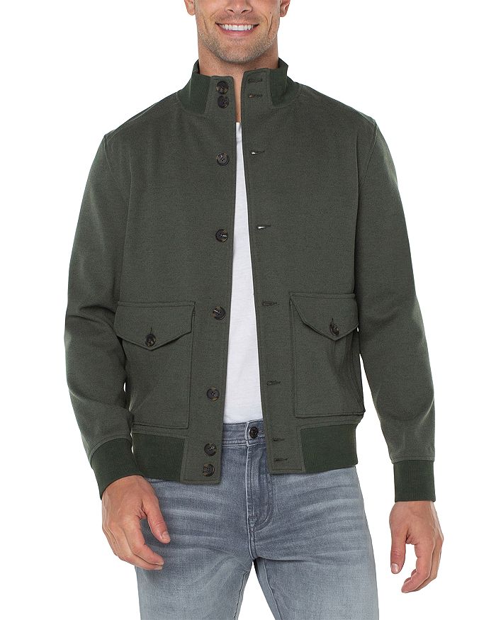 Liverpool Los Angeles Button Front Bomber Jacket | Bloomingdale's