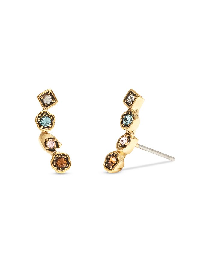 COACH Crystal Flower Ear Climbers | Bloomingdale's