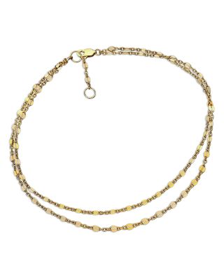 Jennifer Zeuner Charlene Double Row Ankle Bracelet in 18K Gold Plated Sterling Silver Bloomingdale s