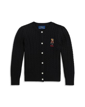 Ralph Lauren Girls' Polo Bear Cable Cotton Cardigan - Little Kid, Big ...