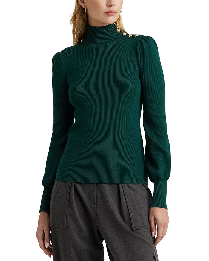 Ralph Lauren Puff Sleeve Button Shoulder Top | Bloomingdale's