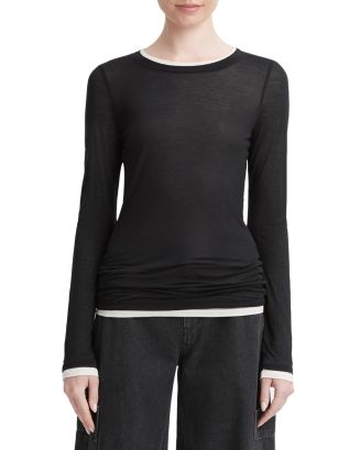 Vince Double Layered Long Sleeve Tee | Bloomingdale's