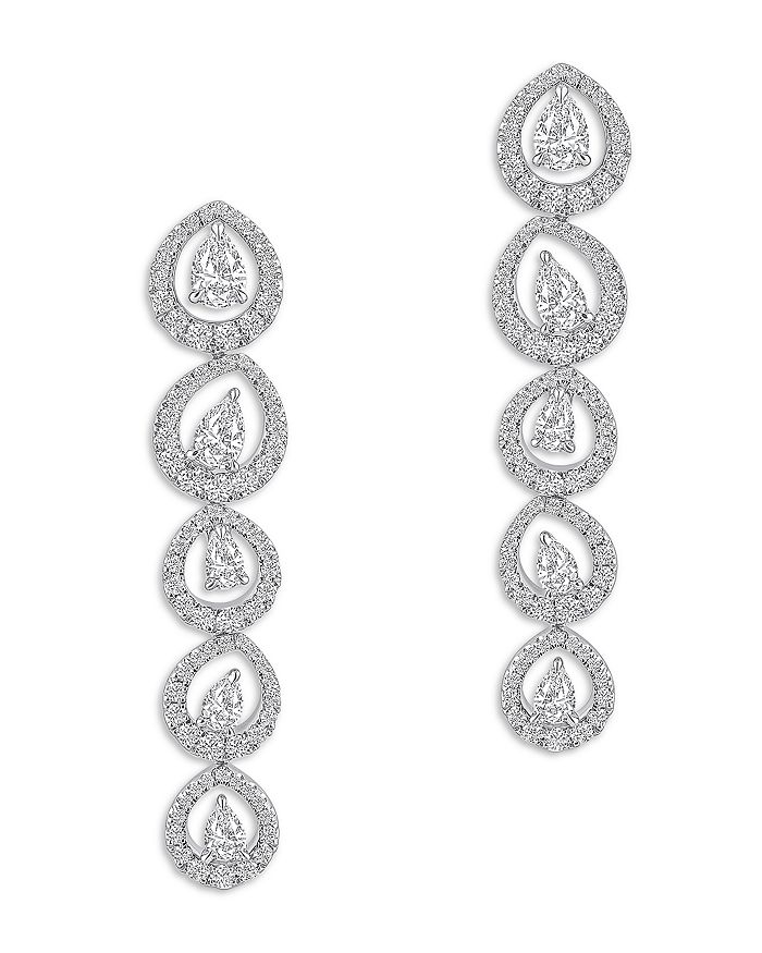 HARAKH Diamond Drop Earrings in 18K White Gold, 1.6 ct. t.w ...