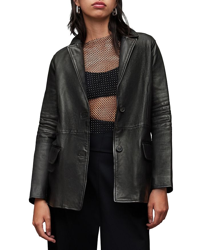ALLSAINTS Corinna Leather Blazer | Bloomingdale's