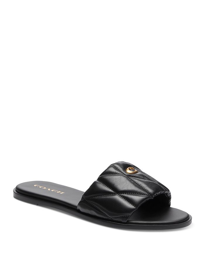 COACH Women's Holly Quilted Slide Sandals | Bloomingdale's