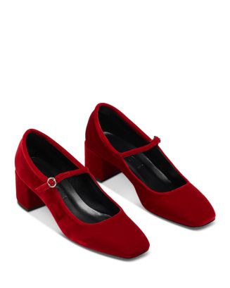 Aeyde Women's Aline Red Block Heel Pumps | Bloomingdale's