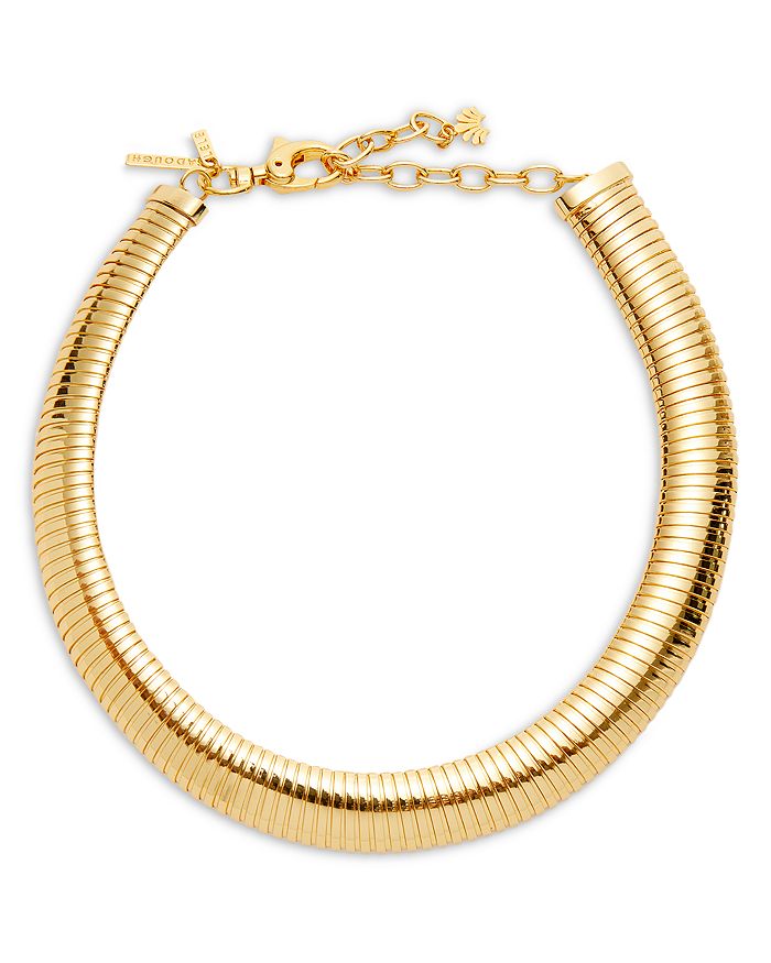 Lele Sadoughi Snake Chain Collar Necklace in 14K Gold Plated, 15"-18 ...