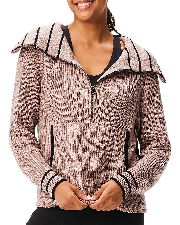 NIC+ZOE Stripe Zip Front Sweater | Bloomingdale's