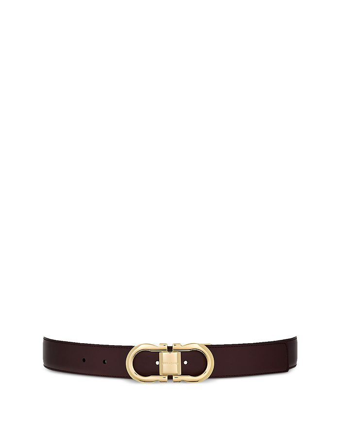 Ferragamo Men's Double Gancini Buckle Reversible Leather Belt ...