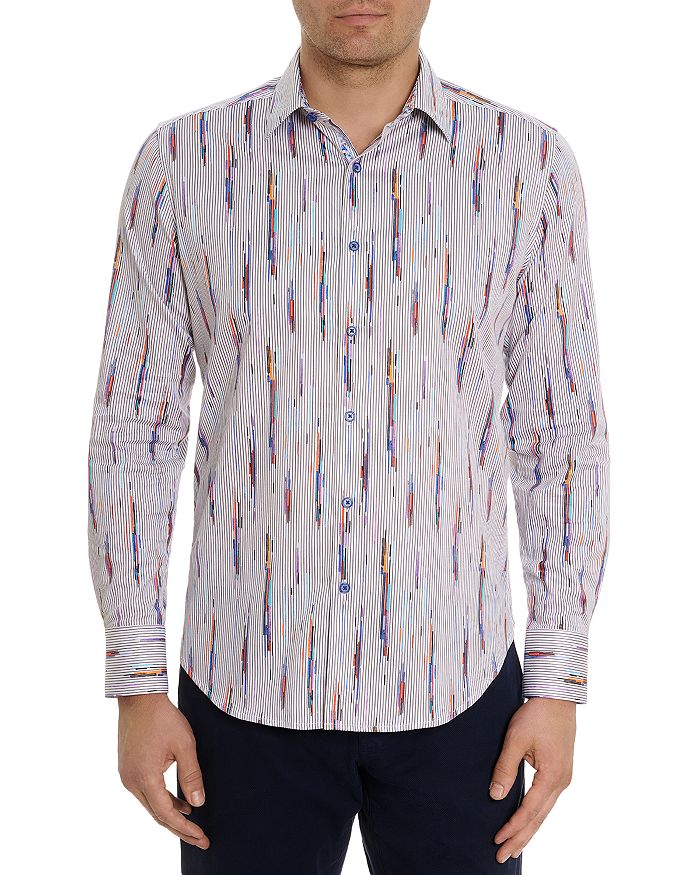 Robert Graham Shipping Lines Cotton Blend Classic Fit Button Down Shirt ...