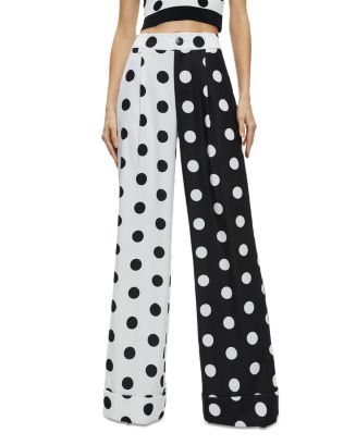 Alice and Olivia Tomasa Split Print High Rise Cuffed Pants ...